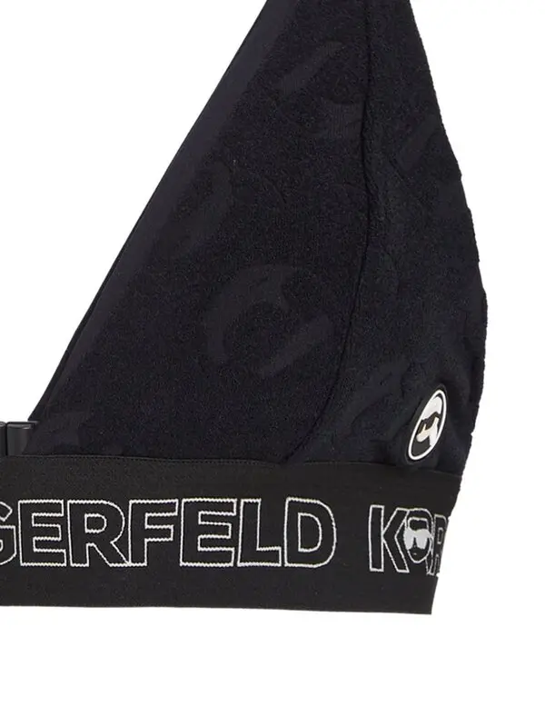 Karl Lagerfeld Ikon 2.0 Logo-appliqué Bikini Top