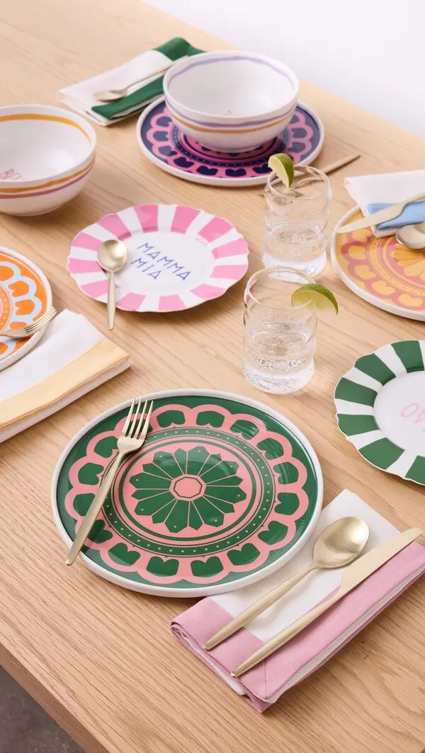 IN THE ROUNDHOUSE Italian Wave Side Plate Set Of 4