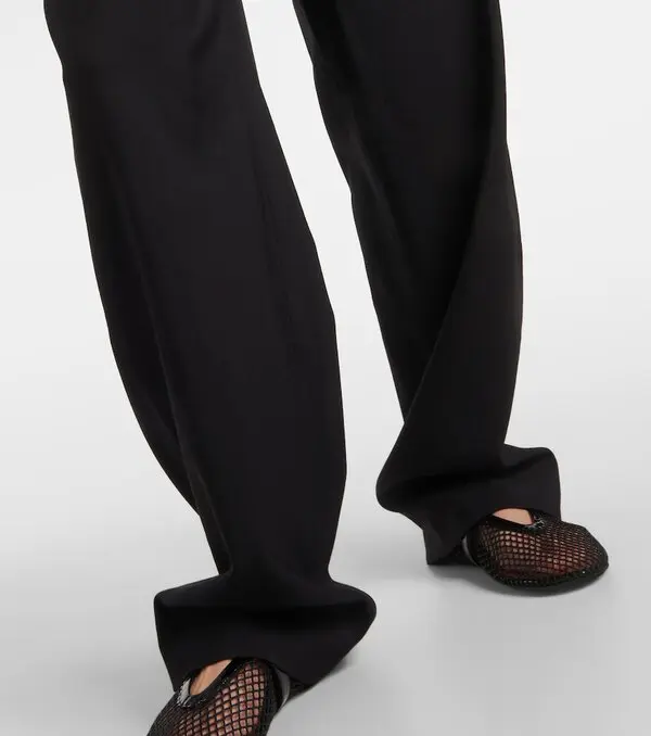 Alaïa High-rise Wide-leg Wool Pants - Black