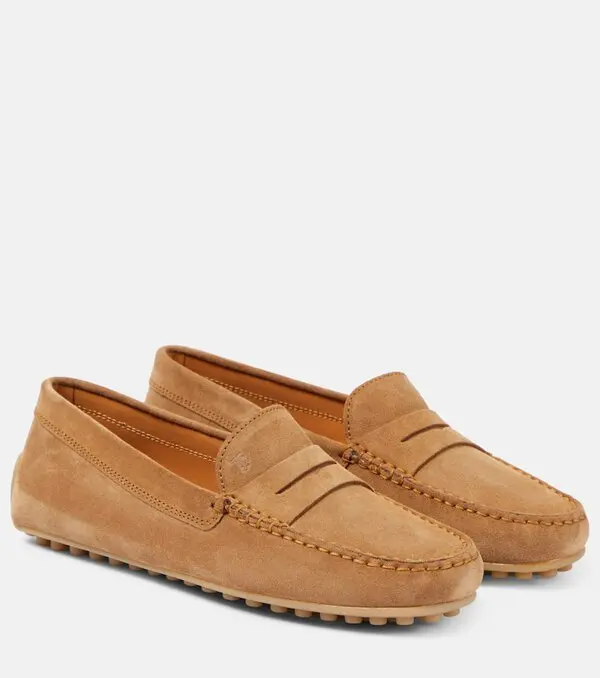 TOD'S City Gommino Suede Loafers - Brown