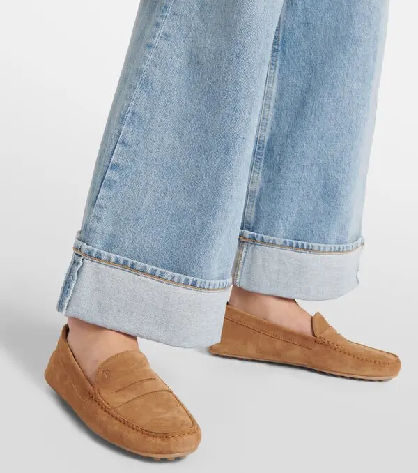 TOD'S City Gommino Suede Loafers - Brown