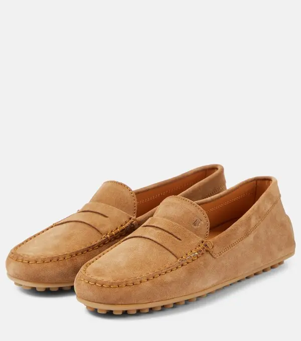 TOD'S City Gommino Suede Loafers - Brown