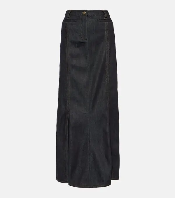 AYA MUSE Alis Denim Maxi Skirt - Blue