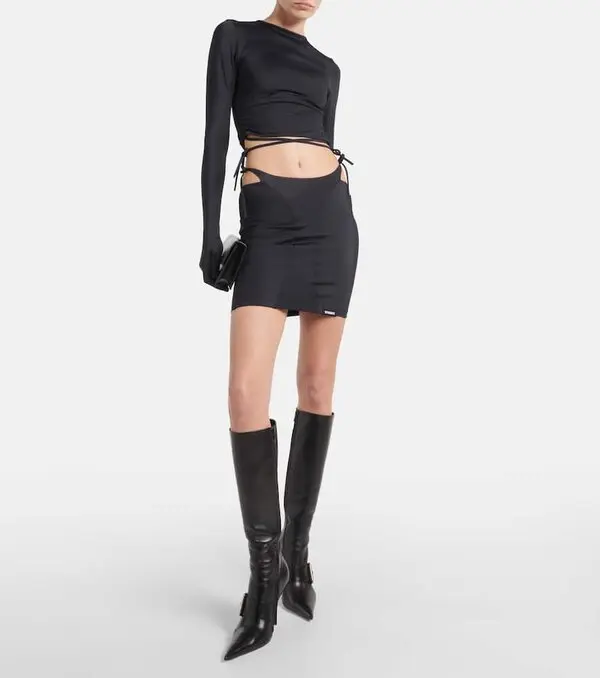Vetements Deconstructed Jersey Miniskirt - Black