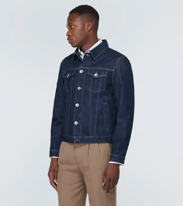 Brunello Cucinelli Denim Trucker Jacket - Blue