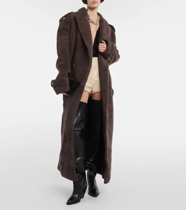 THE MANNEI Oversized Leather Coat
