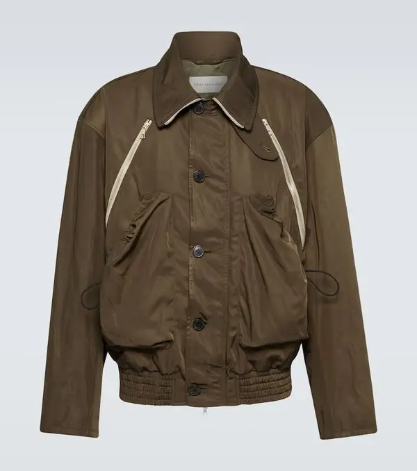 Dries Van Noten Vanborn Technical Jacket In Brown - 30% Off