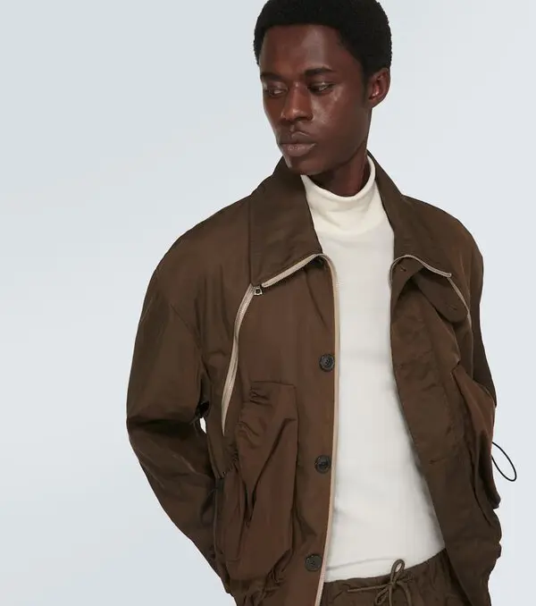 Dries Van Noten Vanborn Technical Jacket In Brown - 30% Off