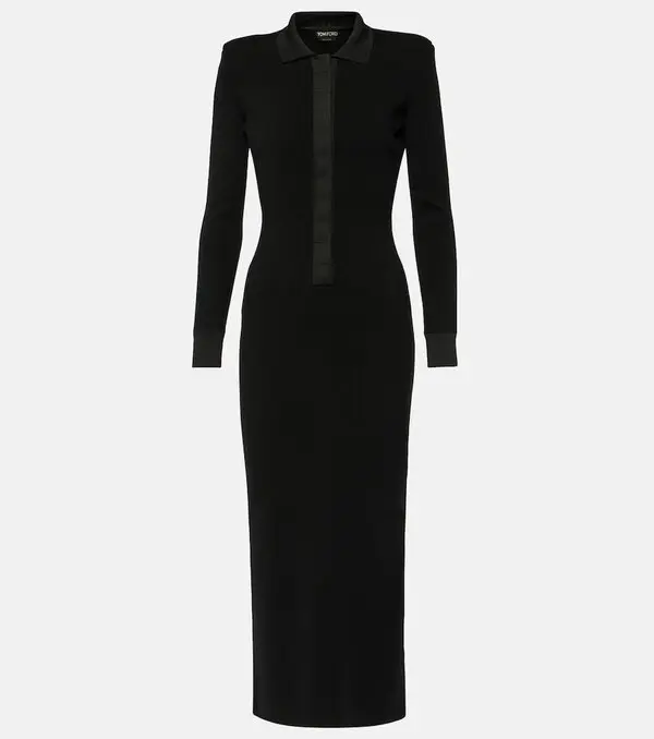 TOM FORD Wool And Silk-blend Maxi Dress - Black