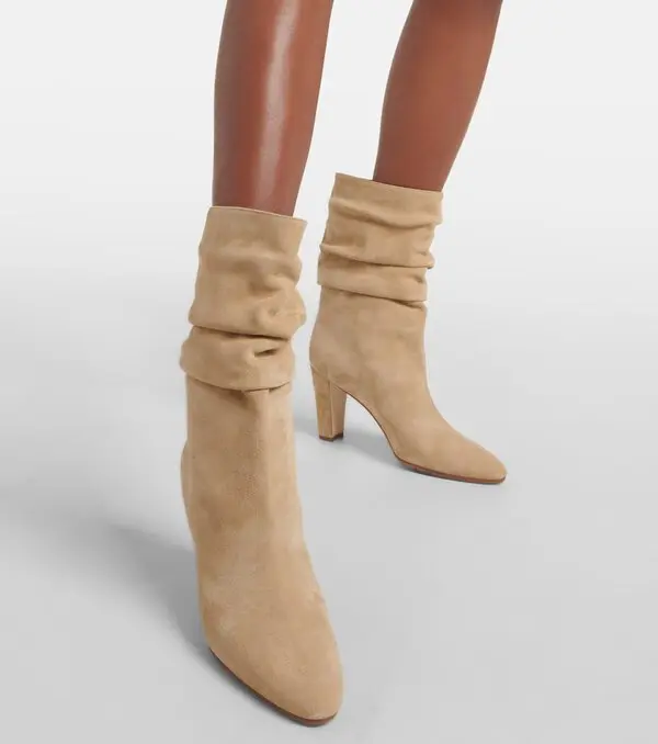 Manolo Blahnik Calasso Suede Ankle Boots - Brown