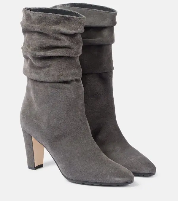 Manolo Blahnik Calasso Suede Ankle Boots - Grey