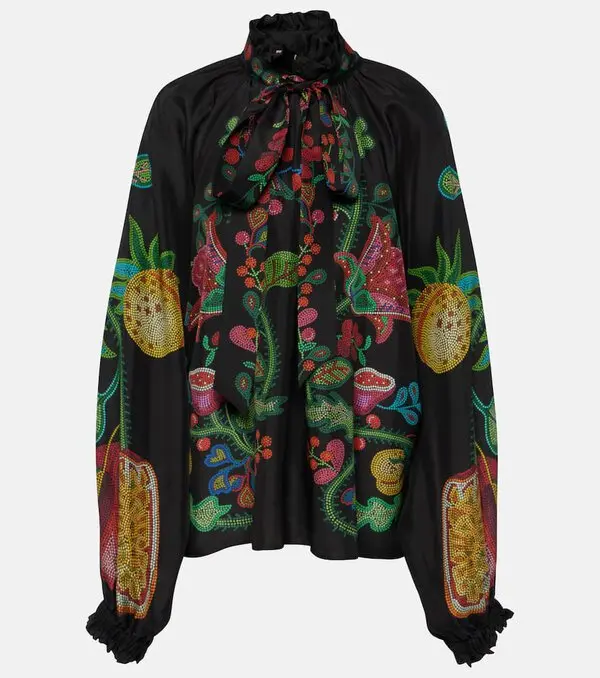 La DoubleJ Cerere Printed Silk Voile Blouse