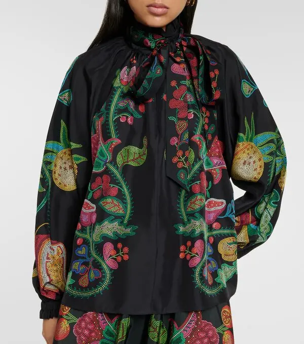 La DoubleJ Cerere Printed Silk Voile Blouse