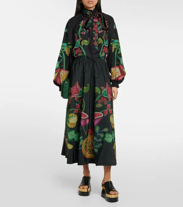 La DoubleJ Cerere Printed Silk Voile Blouse