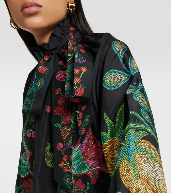 La DoubleJ Cerere Printed Silk Voile Blouse