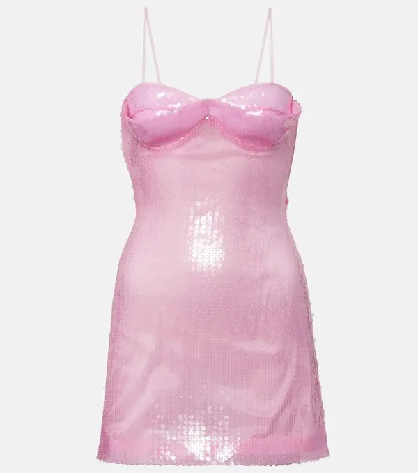 David Koma Sequined Mini Dress - Pink