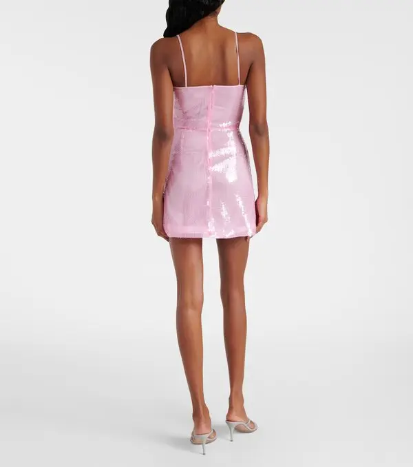 David Koma Sequined Mini Dress - Pink