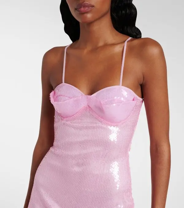 David Koma Sequined Mini Dress - Pink