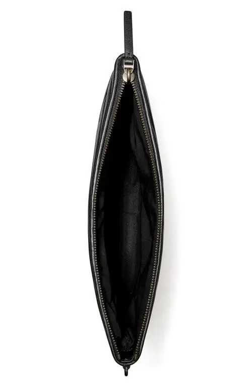 Tory Burch Kira Pavé Logo Chevron Leather Pouch