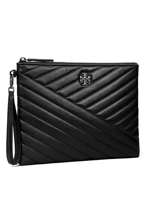 Tory Burch Kira Pavé Logo Chevron Leather Pouch