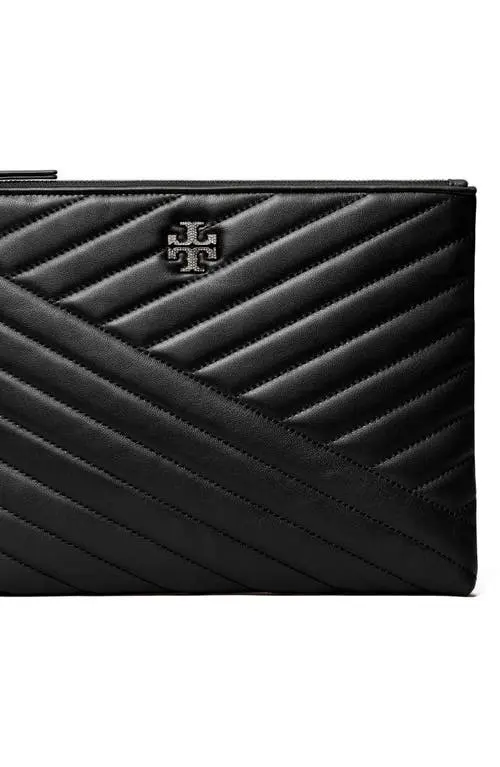 Tory Burch Kira Pavé Logo Chevron Leather Pouch