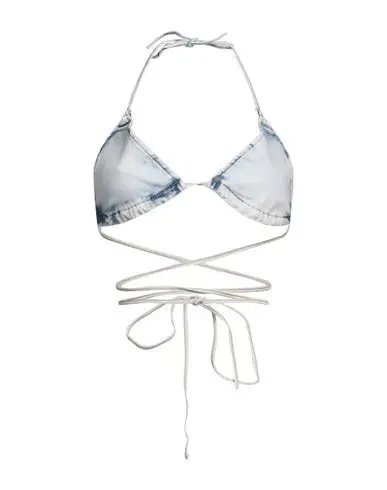 VICOLO Tie-dyed Denim Crop Top - Blue