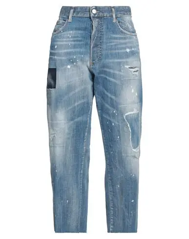 Dsquared2 Boyfriend Jeans With Leather Trim