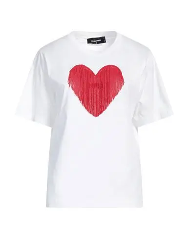 Dsquared2 Printed Jersey T-shirt With Beads - Off White