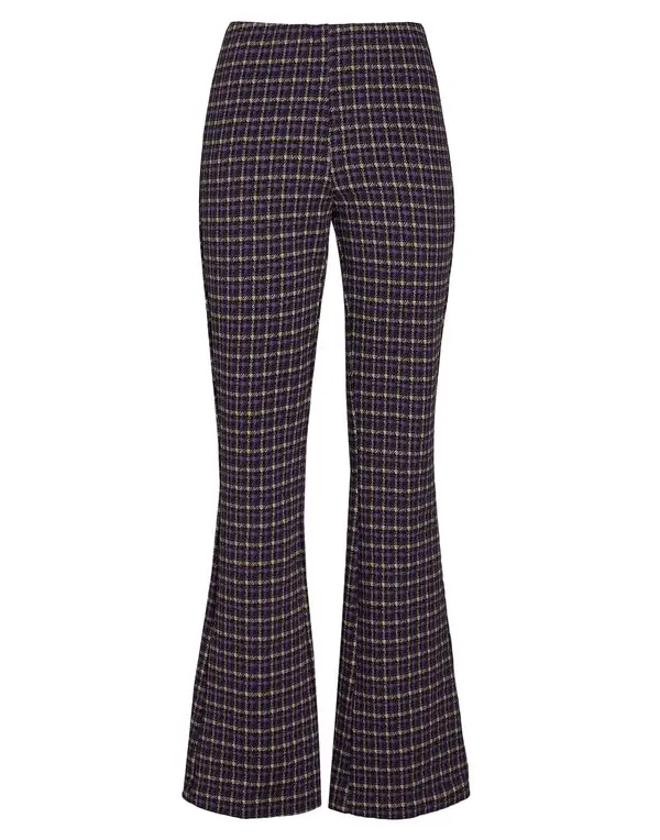 8 BY YOOX High-waisted Houndstooth Flared Pants - Purple