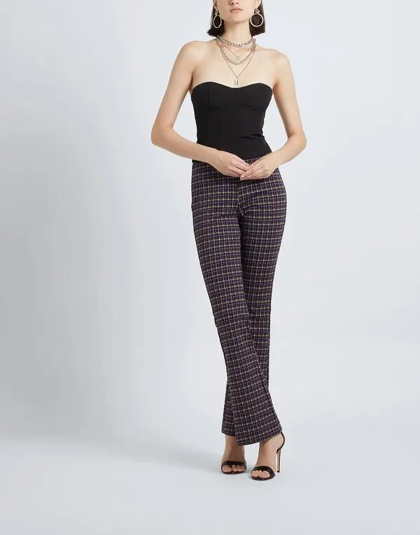 8 BY YOOX High-waisted Houndstooth Flared Pants - Purple