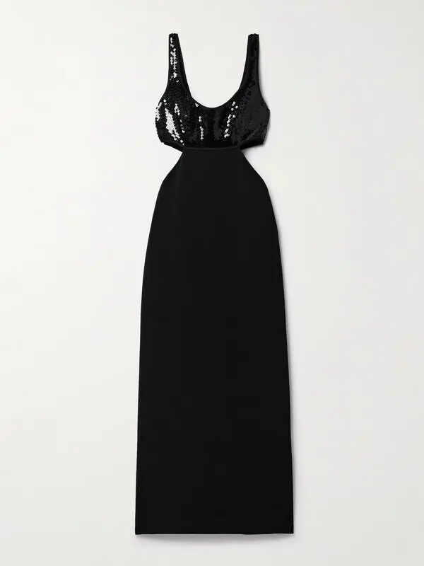 David Koma Cutout Sequin-embellished Midi Dress