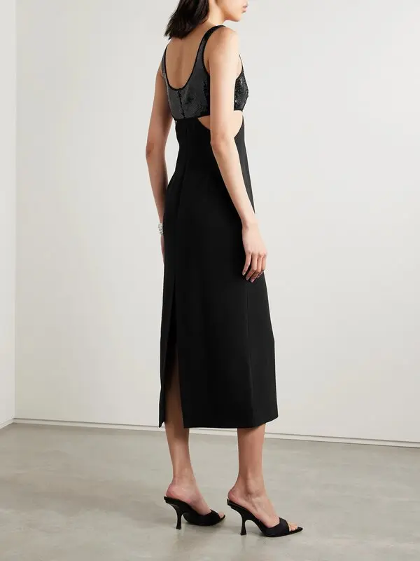 David Koma Cutout Sequin-embellished Midi Dress