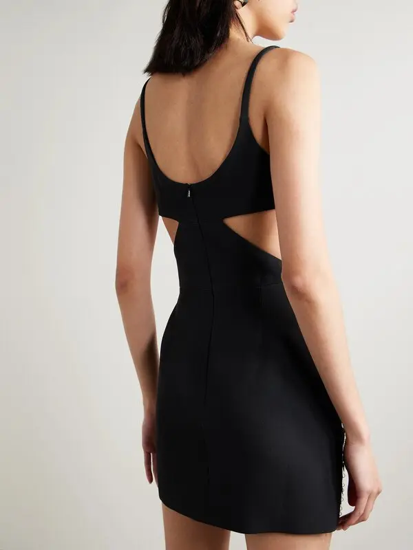 David Koma Cutout Paillette-Embellished Cady Mini Dress In Black - 70% Off  | Editorialist