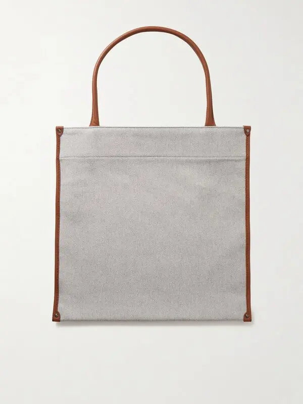 Brunello Cucinelli Leather-trimmed Canvas Tote