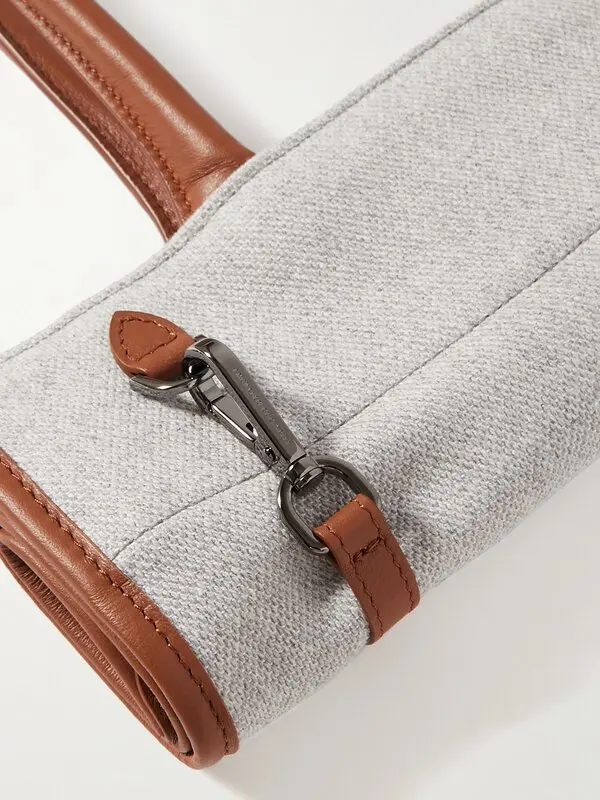 Brunello Cucinelli Leather-trimmed Canvas Tote