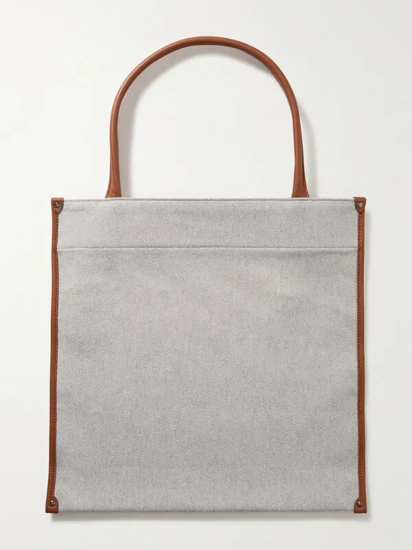 Brunello Cucinelli Leather-trimmed Canvas Tote