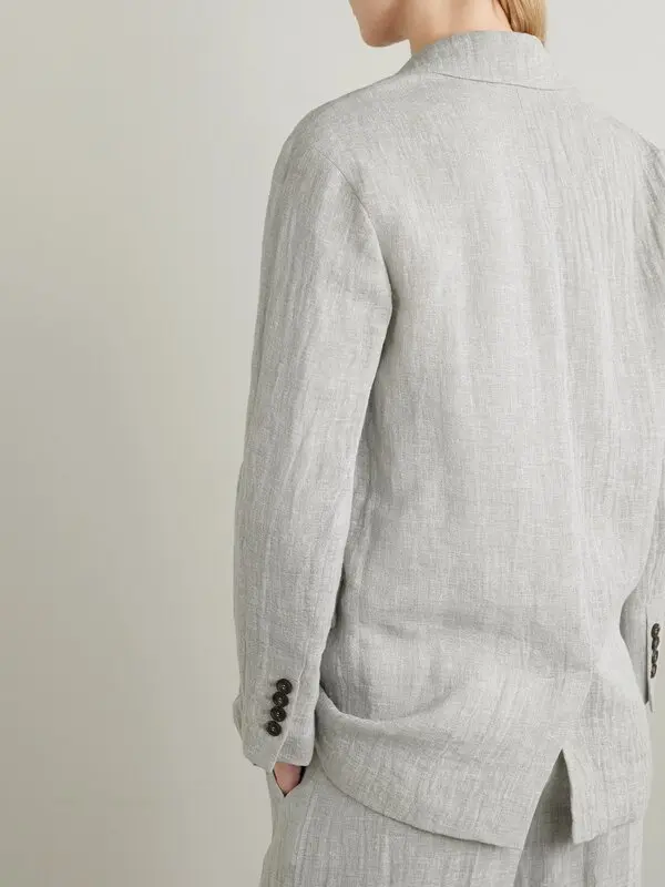 Brunello Cucinelli Crinkled Linen-blend Blazer