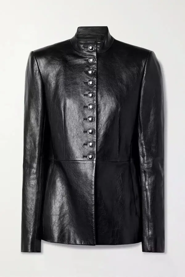 Khaite Samuel Paneled Leather Jacket