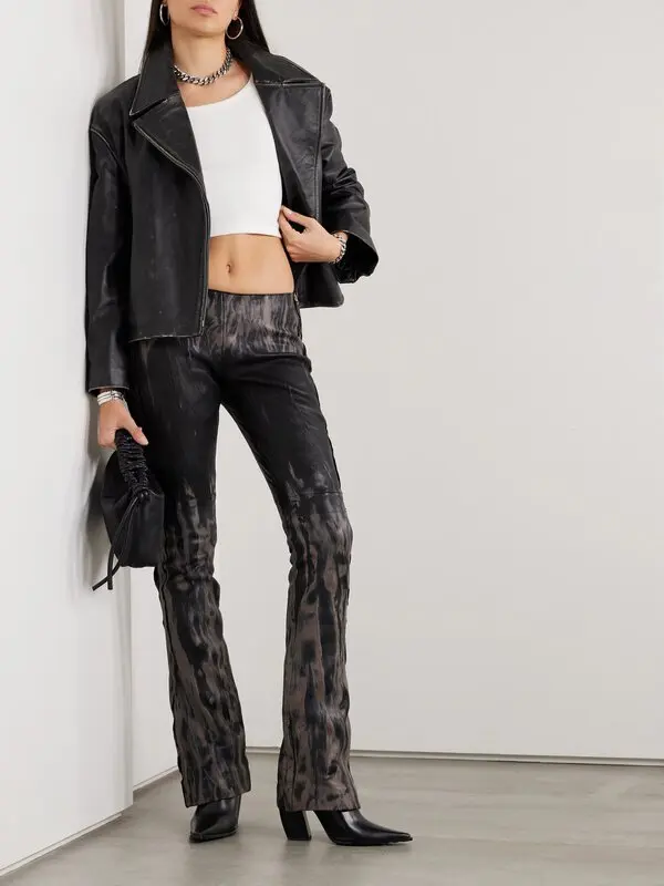 Acne Studios Distressed Leather Biker Jacket