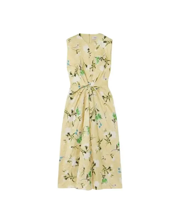 Erdem Gathered Floral-print Crinkled-satin Midi Dress
