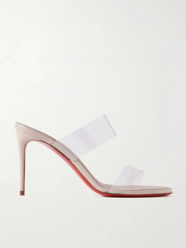 CHRISTIAN LOUBOUTIN Just Loubi 85 Pvc Mules - Neutrals