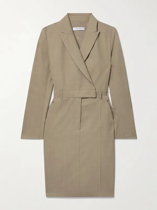 Max Mara Odessa Wrap-effect Wool Midi Dress