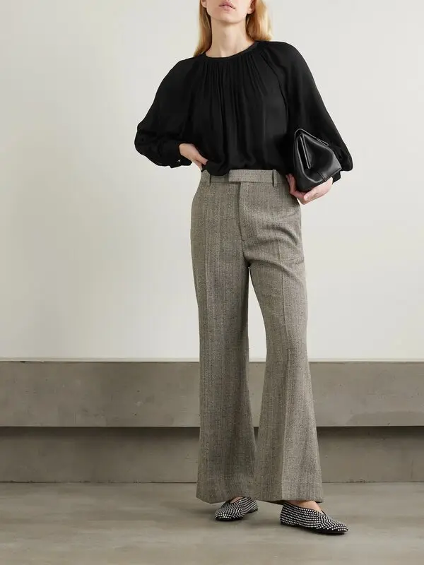 Max Mara Narvel Plissé-silk Blouse