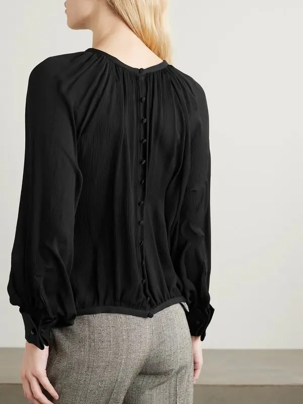Max Mara Narvel Plissé-silk Blouse