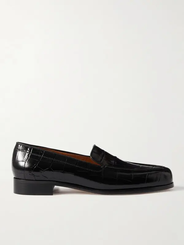 EMME PARSONS Danielle Croc-effect Loafers - Black