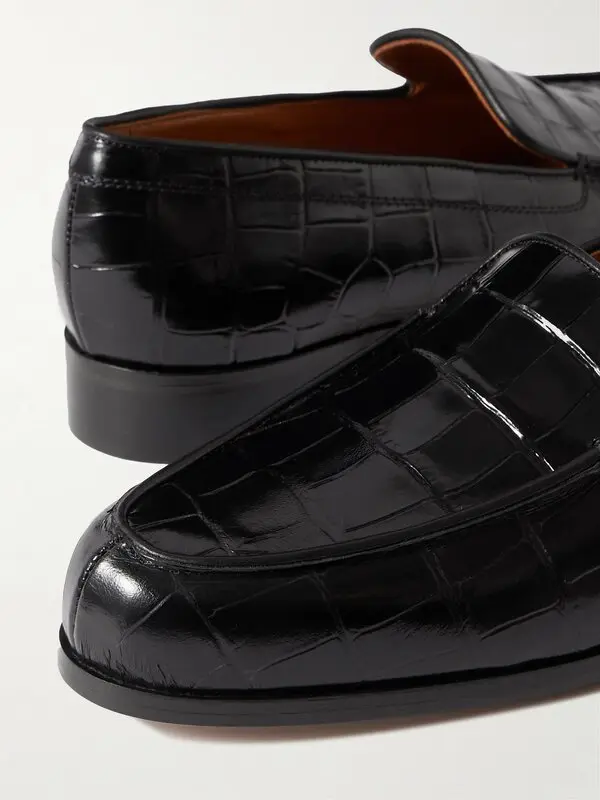 EMME PARSONS Danielle Croc-effect Loafers - Black