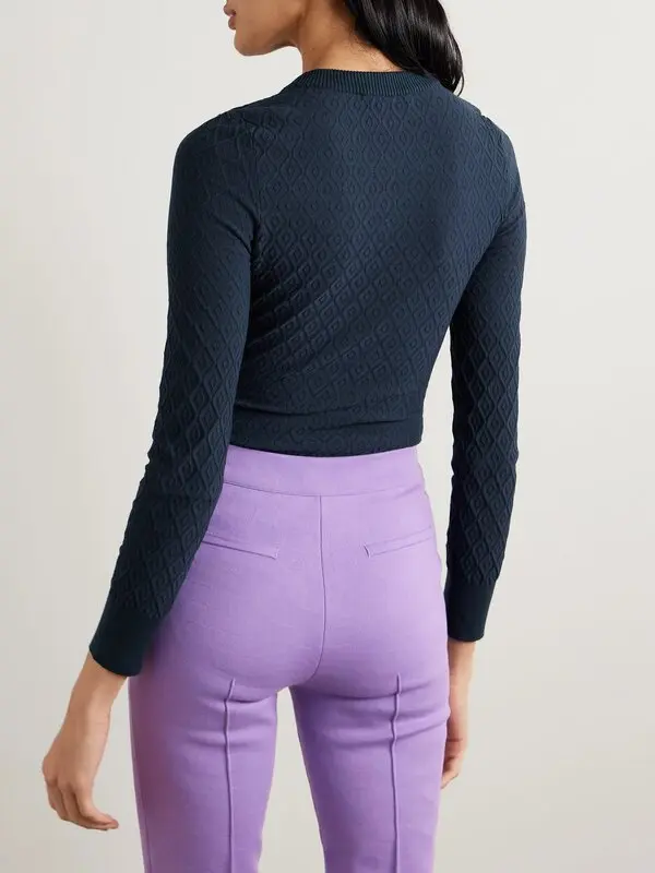 HIGH SPORT Stretch-cotton Jacquard-knit Bodysuit