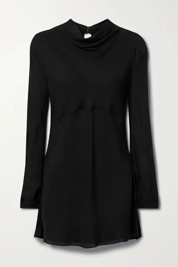 Khaite Vray Cutout Silk-georgette Top