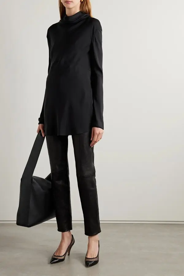 Khaite Vray Cutout Silk-georgette Top