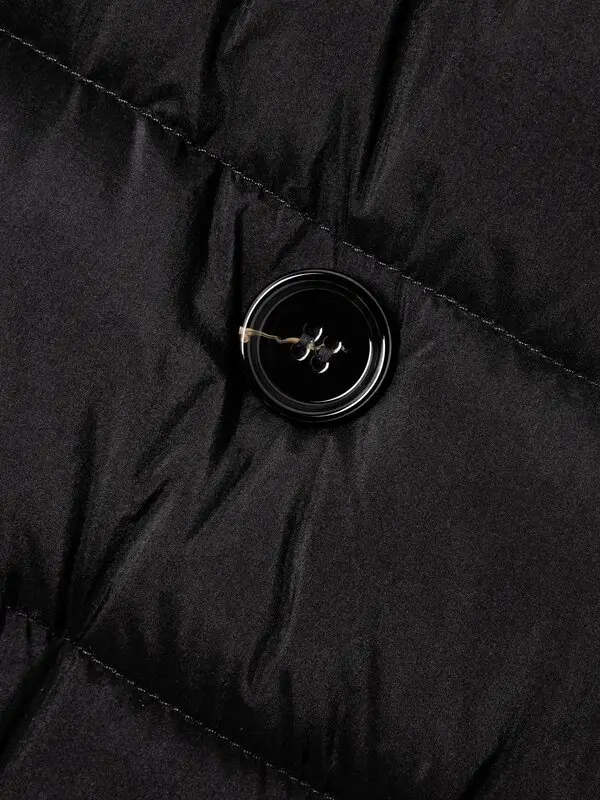 Burberry Hooded Belted Double-breasted Quilted Shell Down Coat - Black